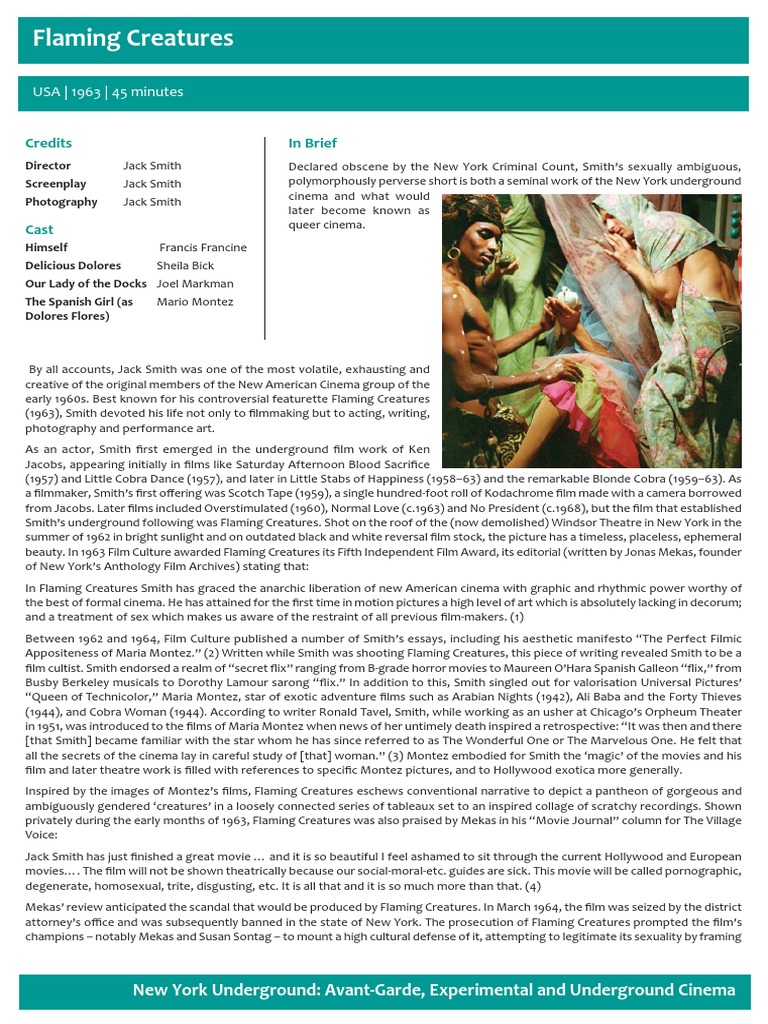 Flaming Creatures New York Underground A PDF | PDF