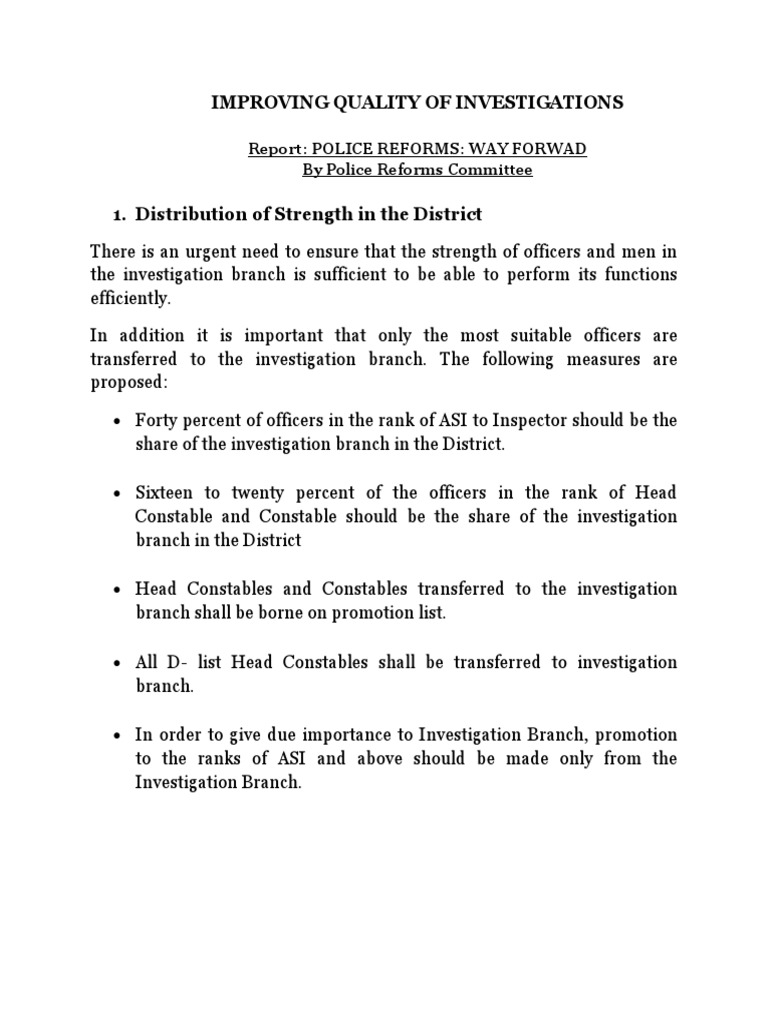 Improving Quality of Investigations | PDF | Prosecutor | Forensic Science