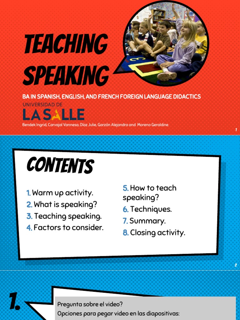 Teaching Speaking: Ba in Spanish, English, and French Foreign Language ...