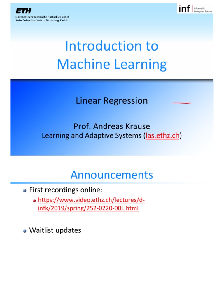 Introml 02 Regression Annotated PDF | PDF | Mathematical Optimization | Nonlinear System