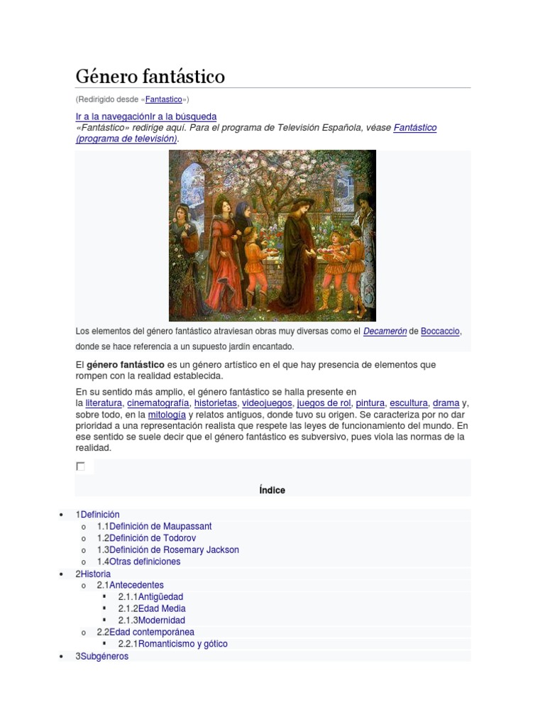 Definición y características del género fantástico | PDF | Fantasía ...