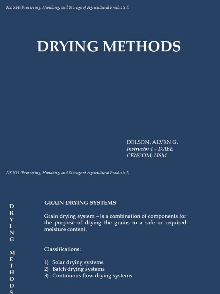 06 Drying Methods-Grain Drying Systems | PDF | Applied And ...