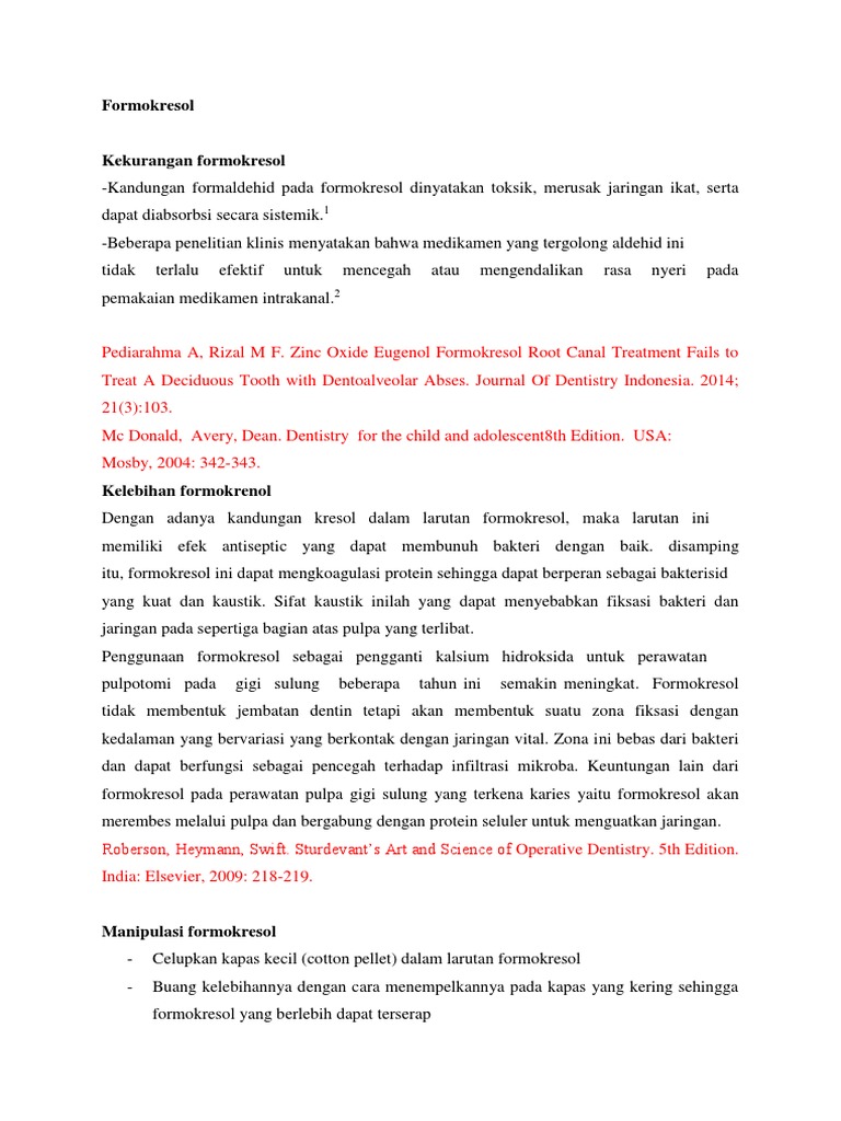 Formokresol vs ChKM: Efektivitas dan Keamanan | PDF