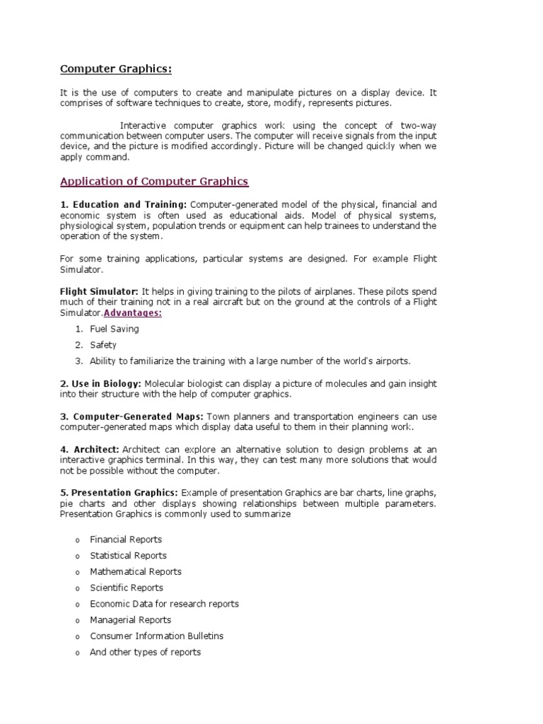 Application of Computer Graphics | PDF | Computer Monitor | Video