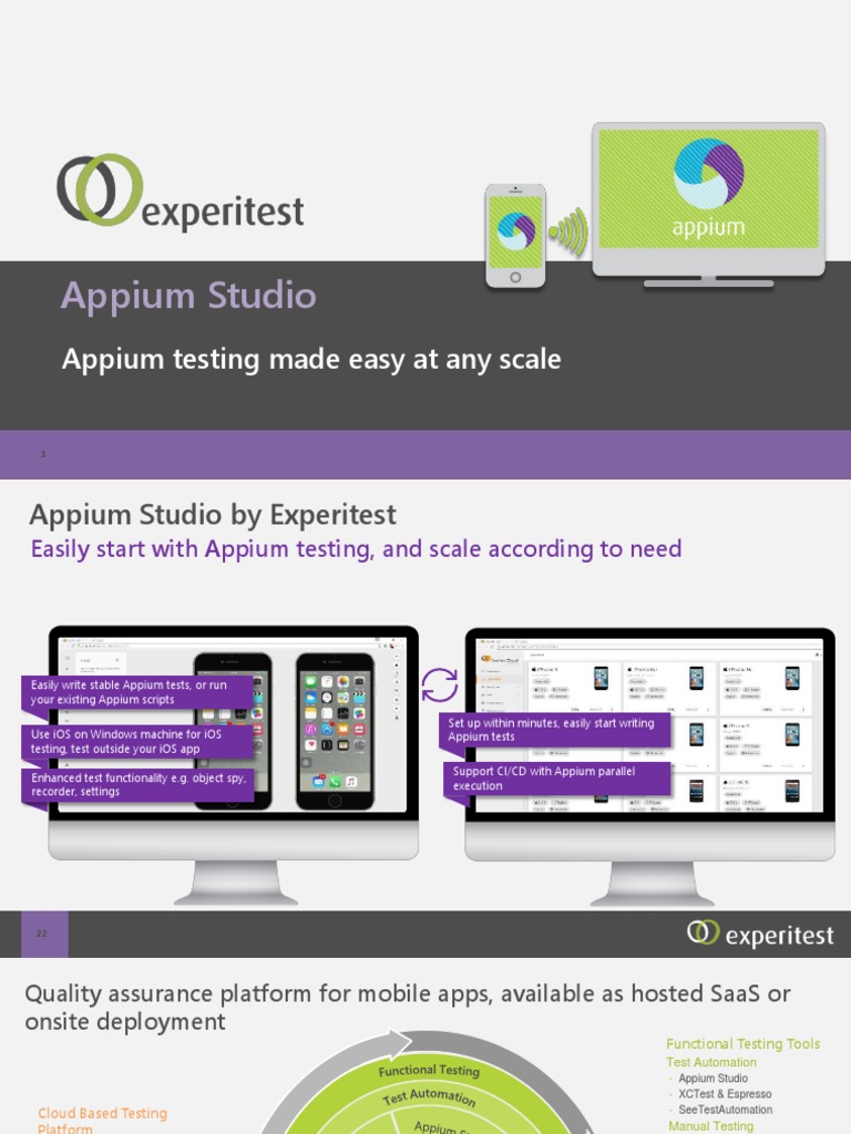 Appium Studio: Appium Testing Made Easy at Any Scale | PDF | Mobile App ...