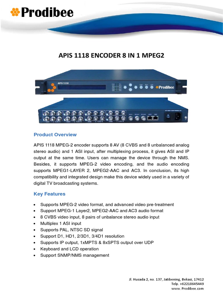 8 in 1 MPEG2 Encoder AVCVBS Interface | PDF | Video | High Definition ...