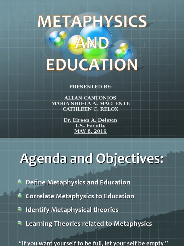 Metaphysics and Education | PDF | Pragmatism | Mind