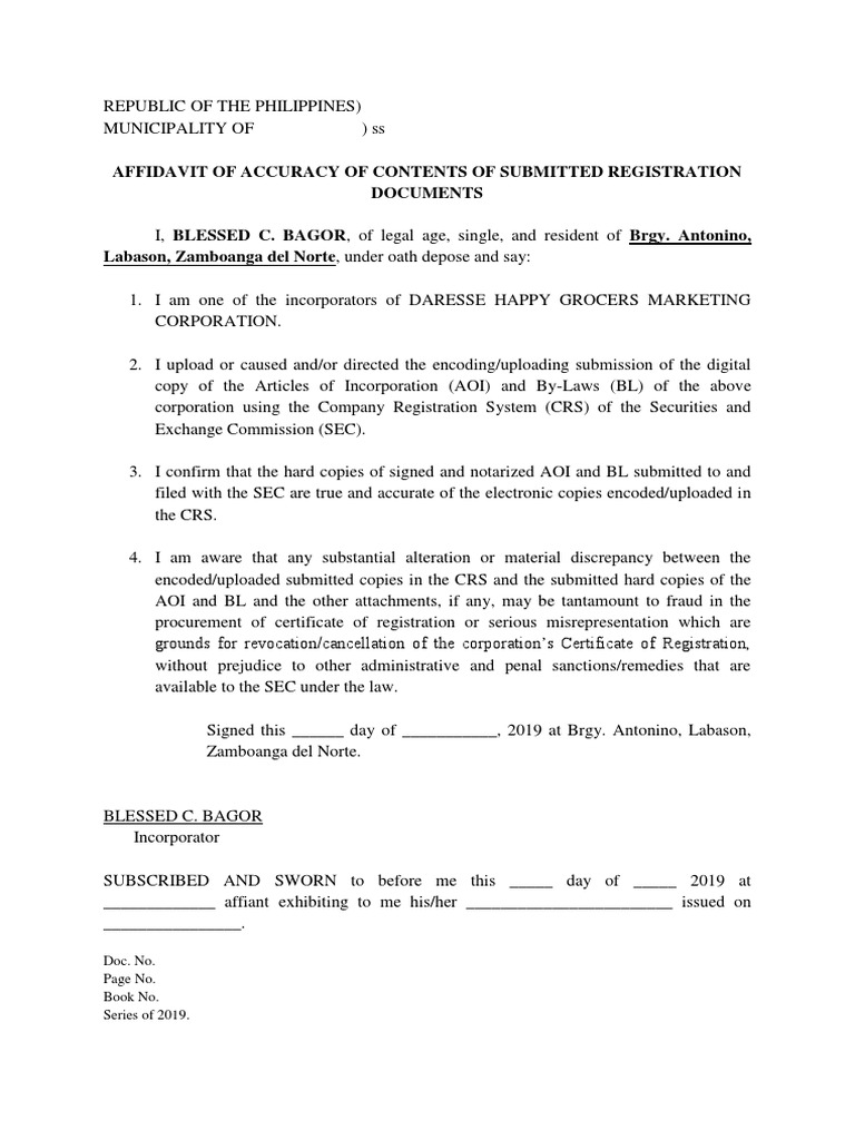 Affidavit | PDF | Affidavit | Civil Law (Common Law)