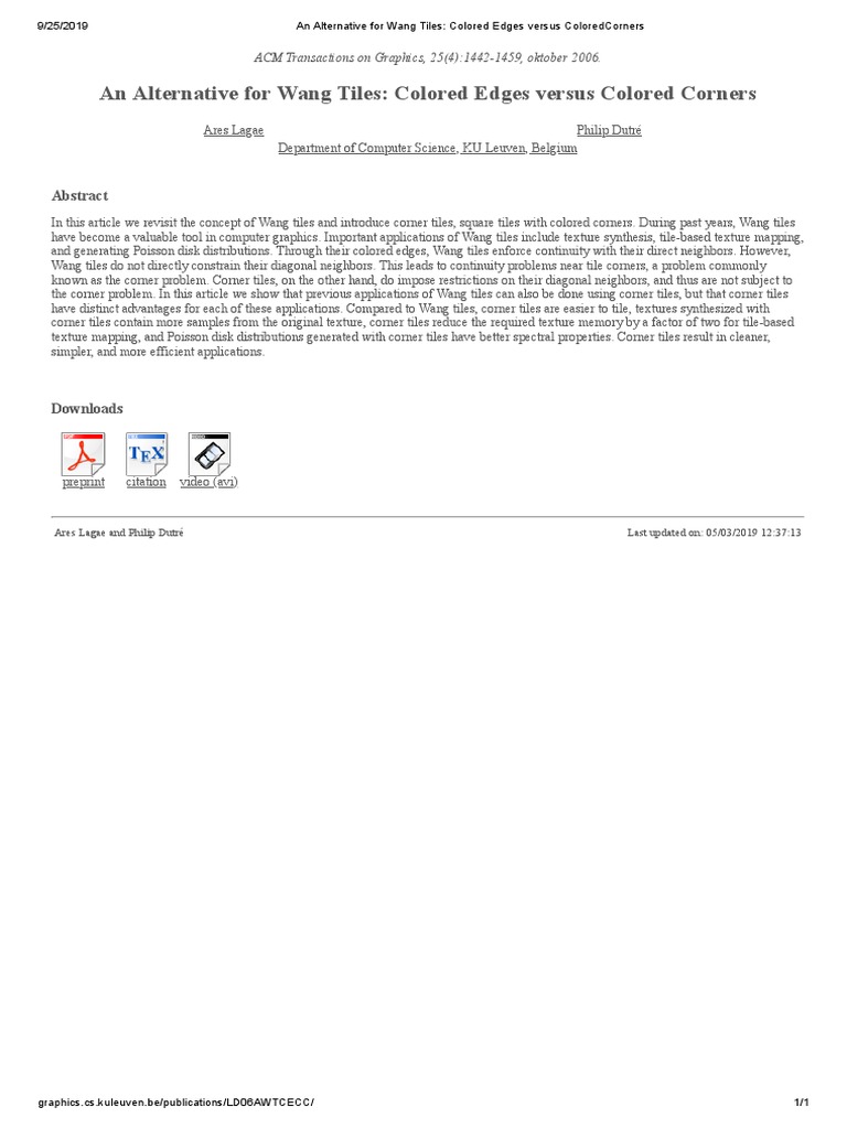 An Alternative To Wang Tiles | PDF