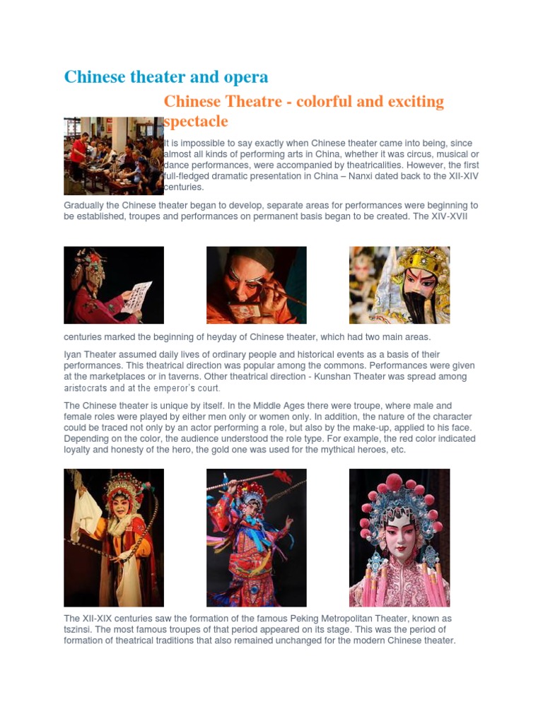 Chinese Theater and Opera | PDF | Theatre | Opera