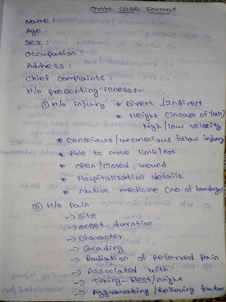 Ortho Case Proforma | PDF