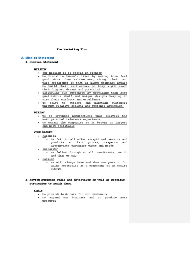 Marketing Plan Sample | PDF | Competition | Marketing