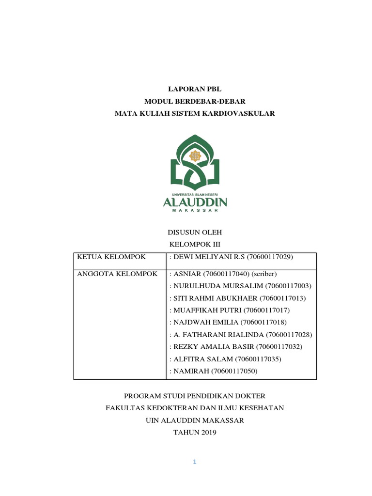 Laporan PBL Kel.3 Modul Berdebar-Debar | PDF