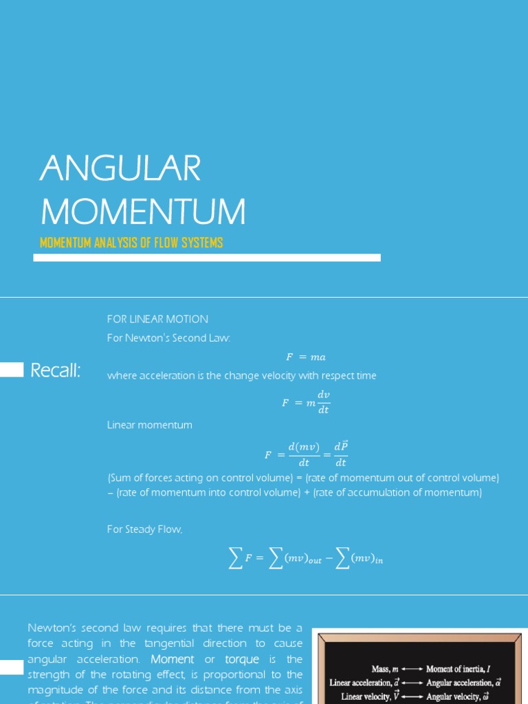 Angular Momentum: Momentum Analysis of Flow Systems | Download Free PDF | Rotation Around A ...