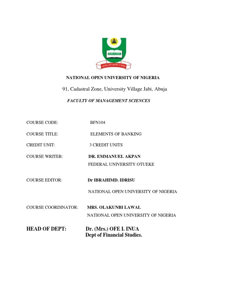 BFN104-Elements of Banking | PDF | Banks | Central Banks