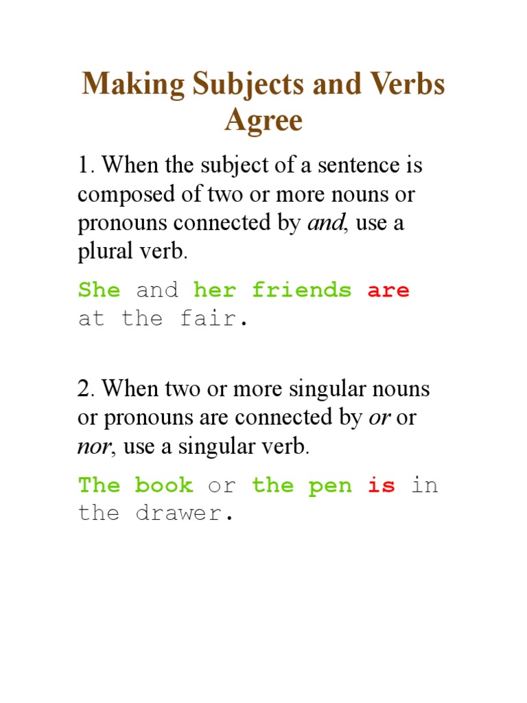 LESSON Making Subjects and Verbs Agree Int A | PDF