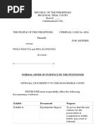 Sample Comment On Formal Offer of Evidence | PDF | Hearsay | Witness