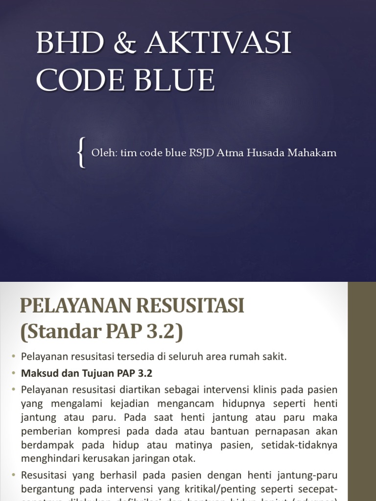 BHD & Alur Aktivasi Code Blue | PDF