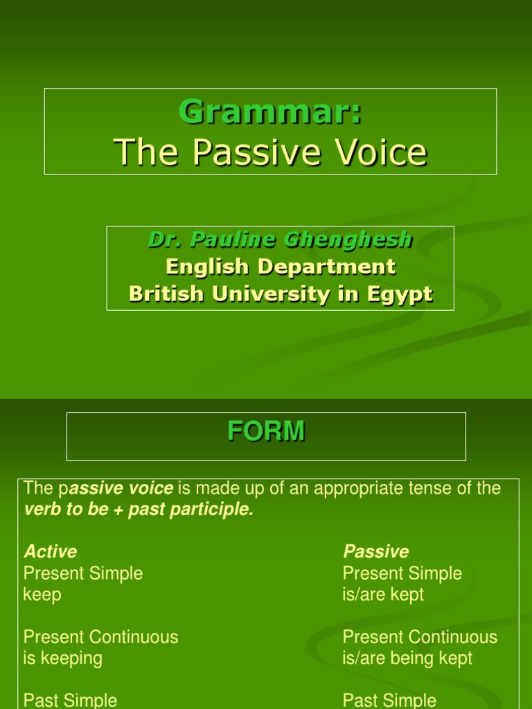 Understanding the Passive Voice in English | PDF | Language Arts ...