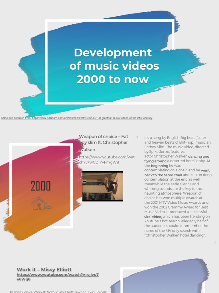 Development of Music Videos 2000 To Now | PDF | Entertainment (General)