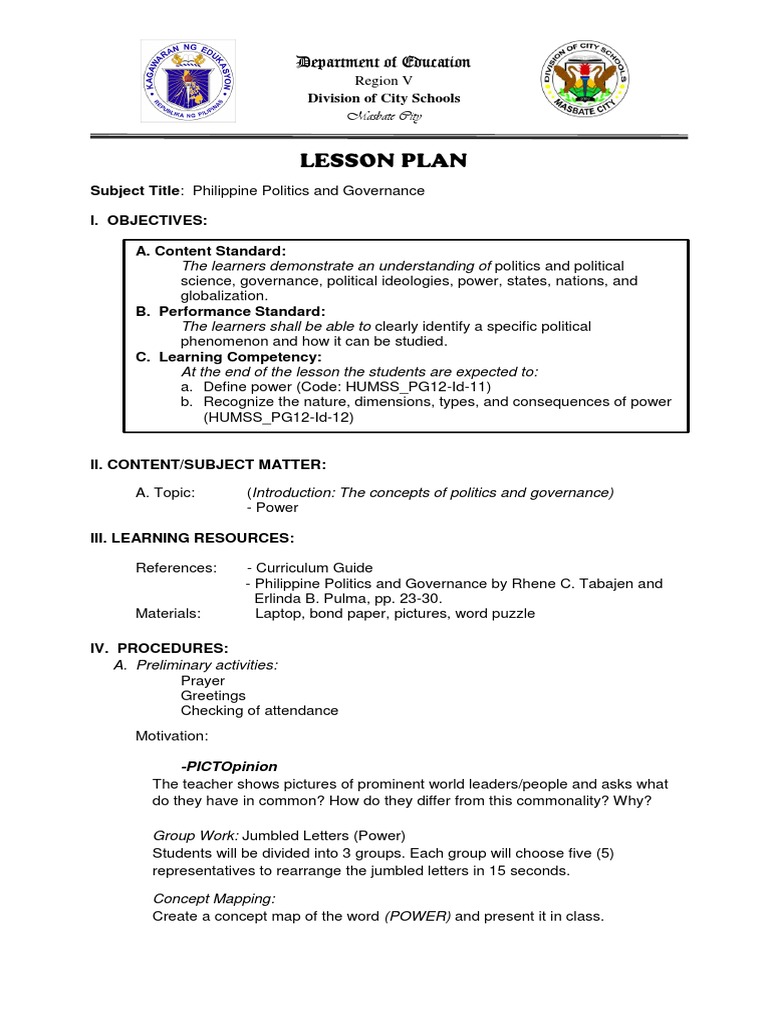 Lesson Plan: Department of Education | PDF | Lesson Plan | Learning