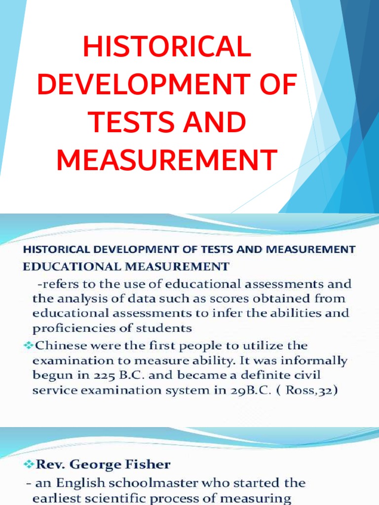 Evolution of Tests and Measurement | PDF