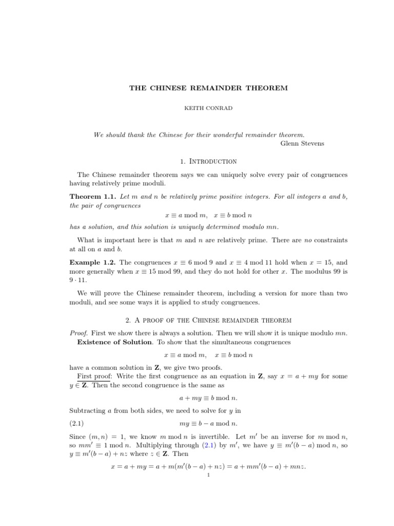 Keith Conrad | PDF | Prime Number | Polynomial