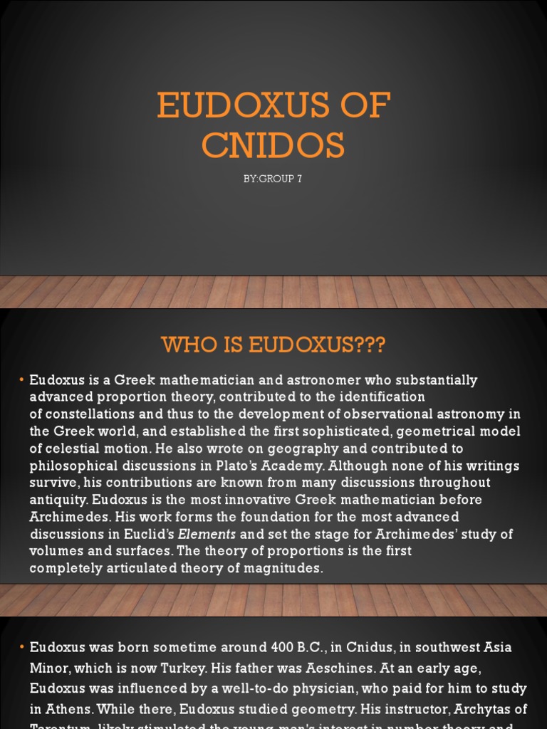 The Foundational Contributions of Eudoxus of Cnidus to Mathematics ...