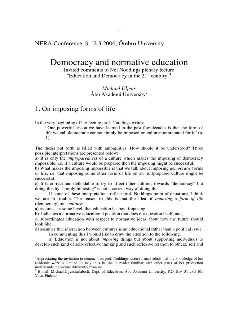 1 Normative Education | PDF | Pedagogy | Jürgen Habermas
