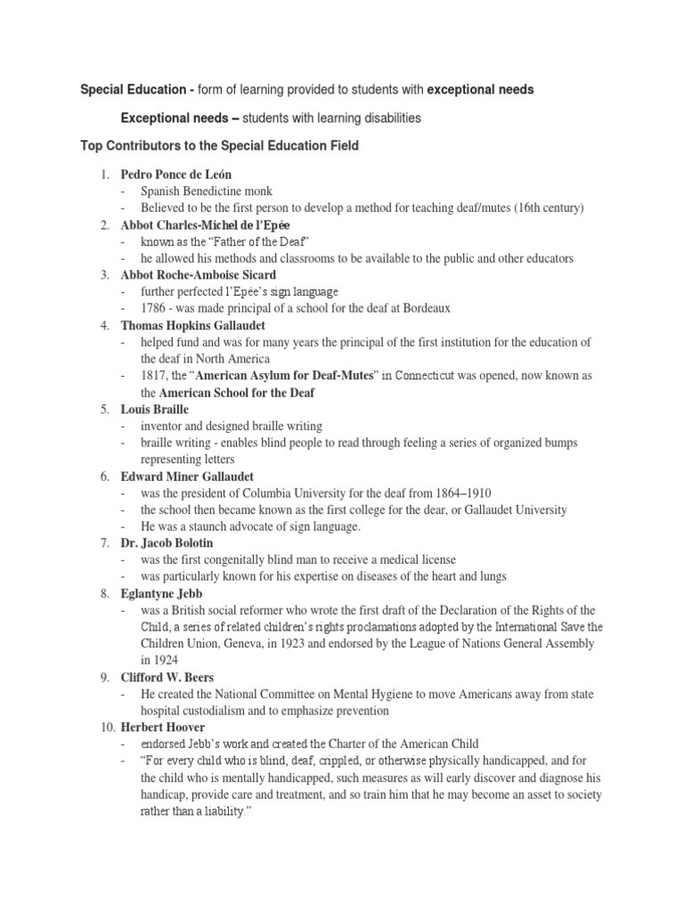 Special Education - Prelims | PDF | Special Education | Disability