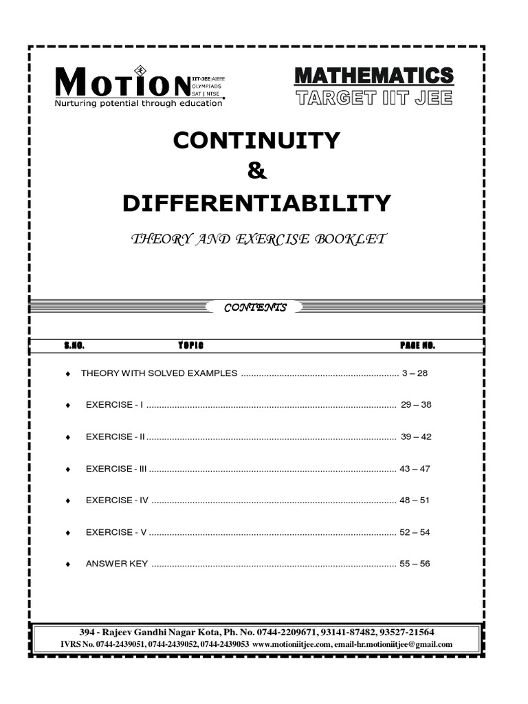 Continuity and Differentiability | Download Free PDF | Continuous Function | Function (Mathematics)