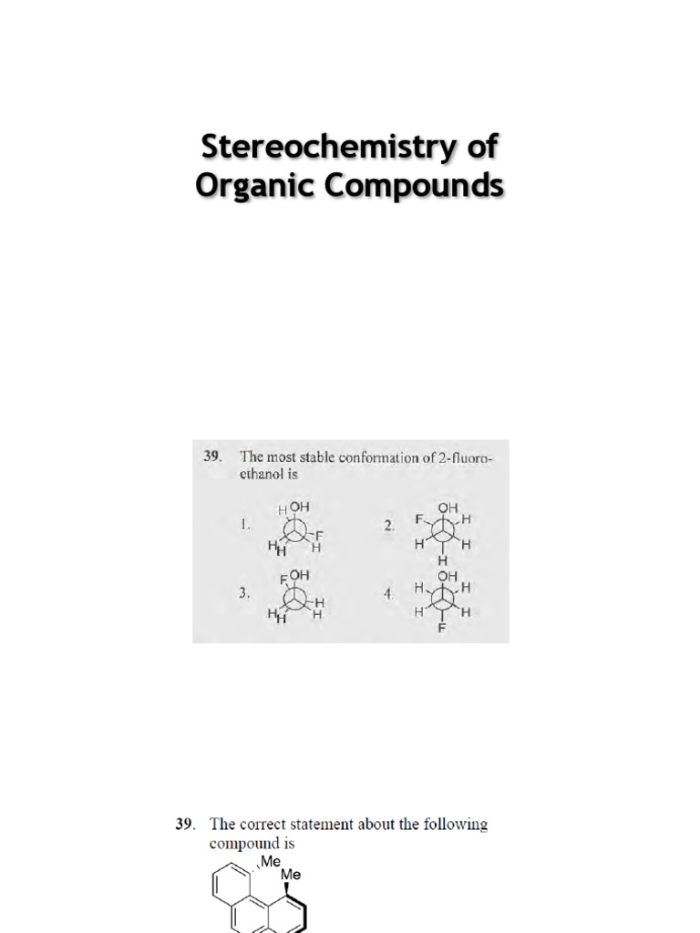 Stereochemistry of Organic Compounds | PDF