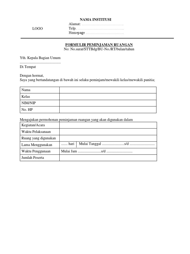 Log Book Peminjaman Ruangan | PDF