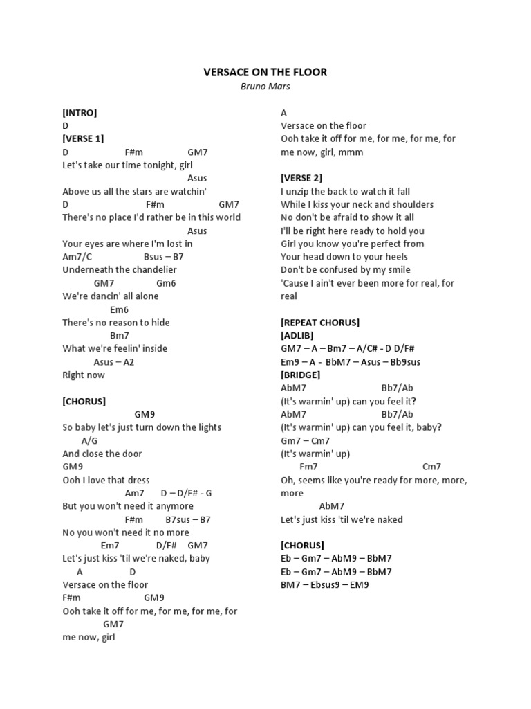 Versace On The Floor | PDF | Songs