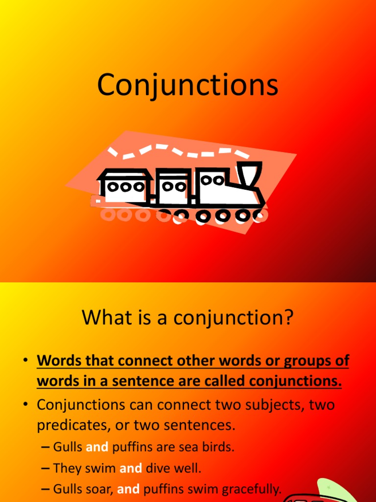 Conjunctions PowerPoint | PDF | Language Mechanics | Grammar