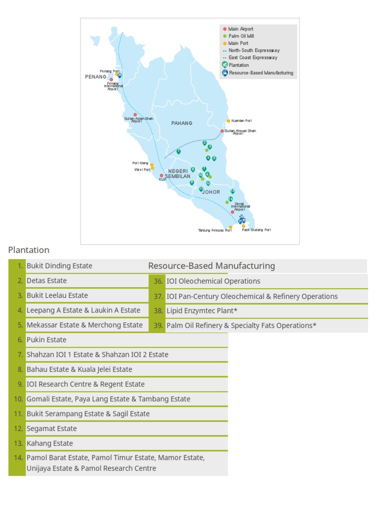 IOI Group Map | PDF | Malaysia