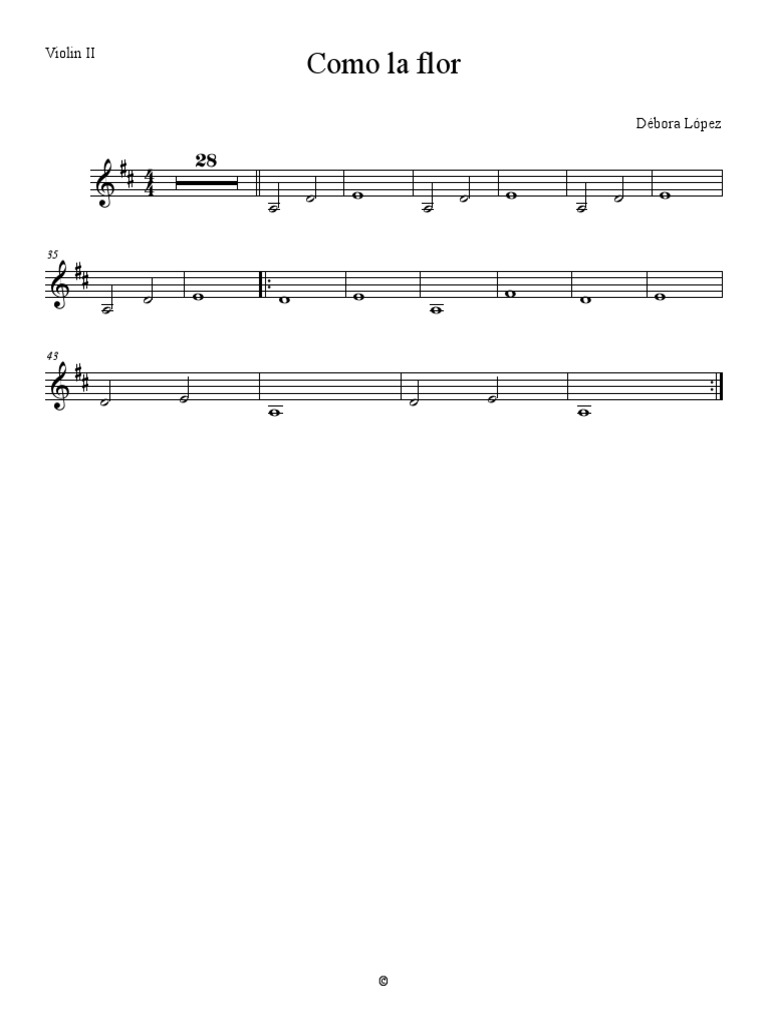 Como La Flor - Violin II PDF | PDF