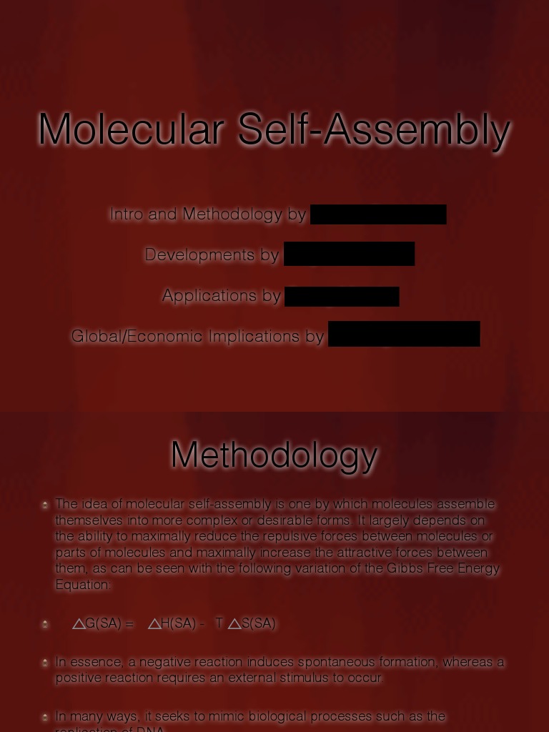 Molecular Self-Assembly | PDF | Self Assembly | Nanotechnology