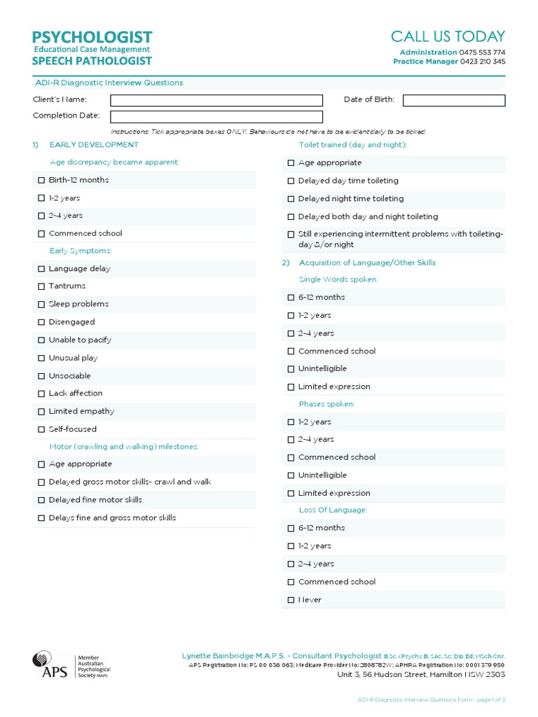 Autism Assessment New Referral Form | PDF | Speech | Communication