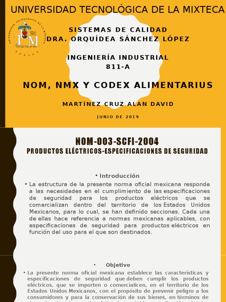 Nom, NMX, Codex | PDF | Panes | Levadura