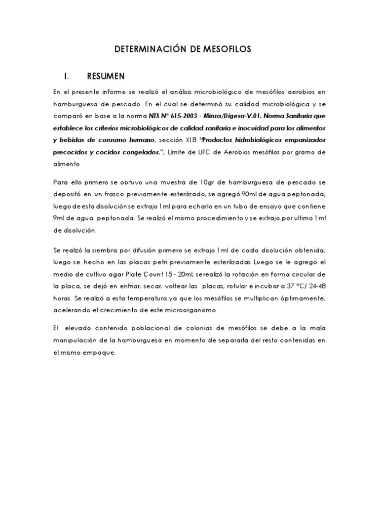 MESOFILOS AEROBIOS Final | PDF | Microorganismo | Microbiología