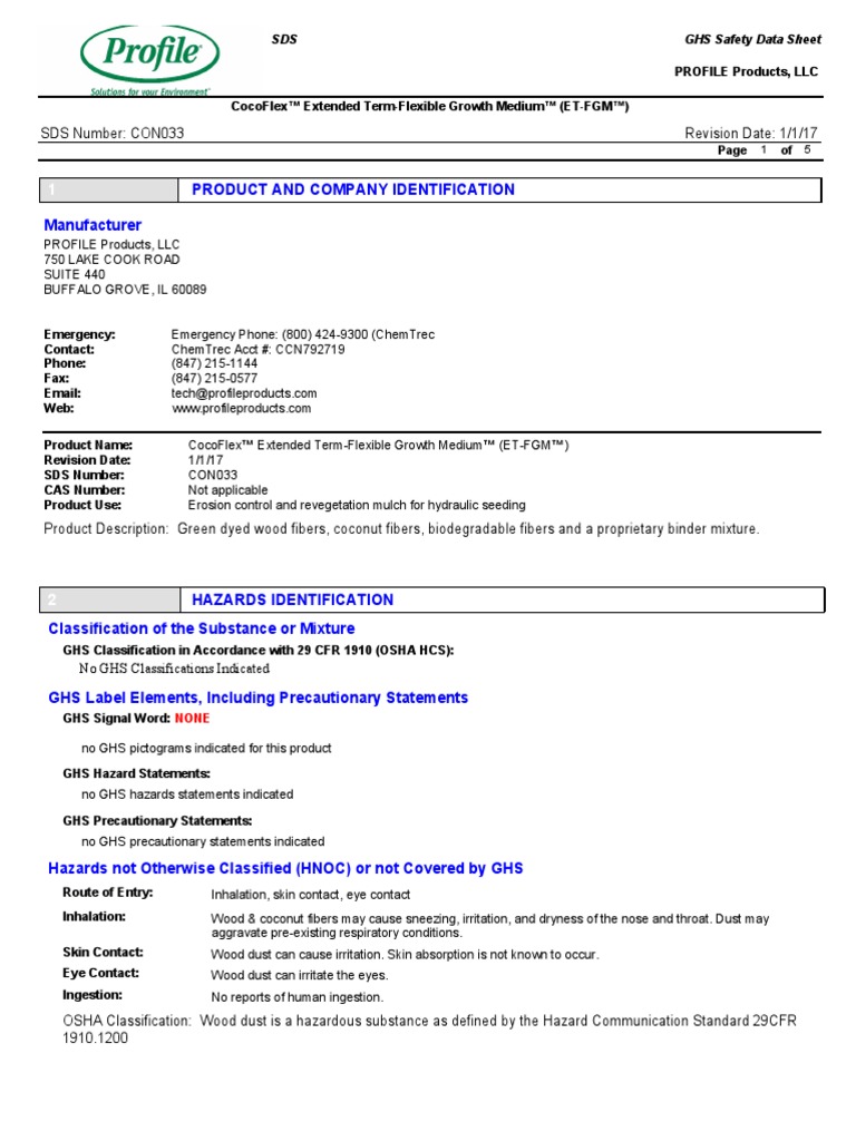 Product and Company Identification Manufacturer | PDF | Occupational ...