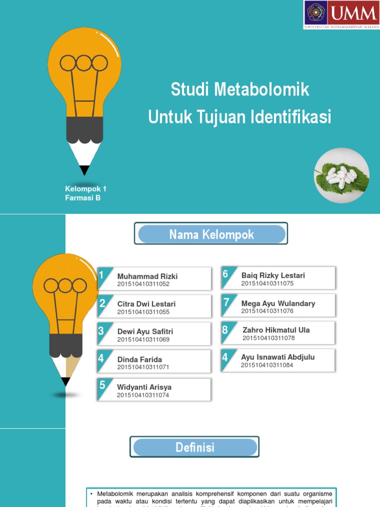 Metabolomik Kel. 1 | PDF