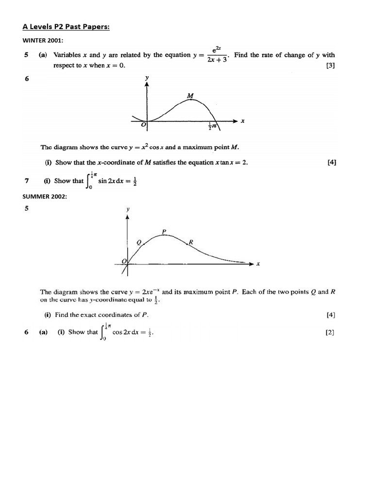 Differentiation and Integration P2 | PDF