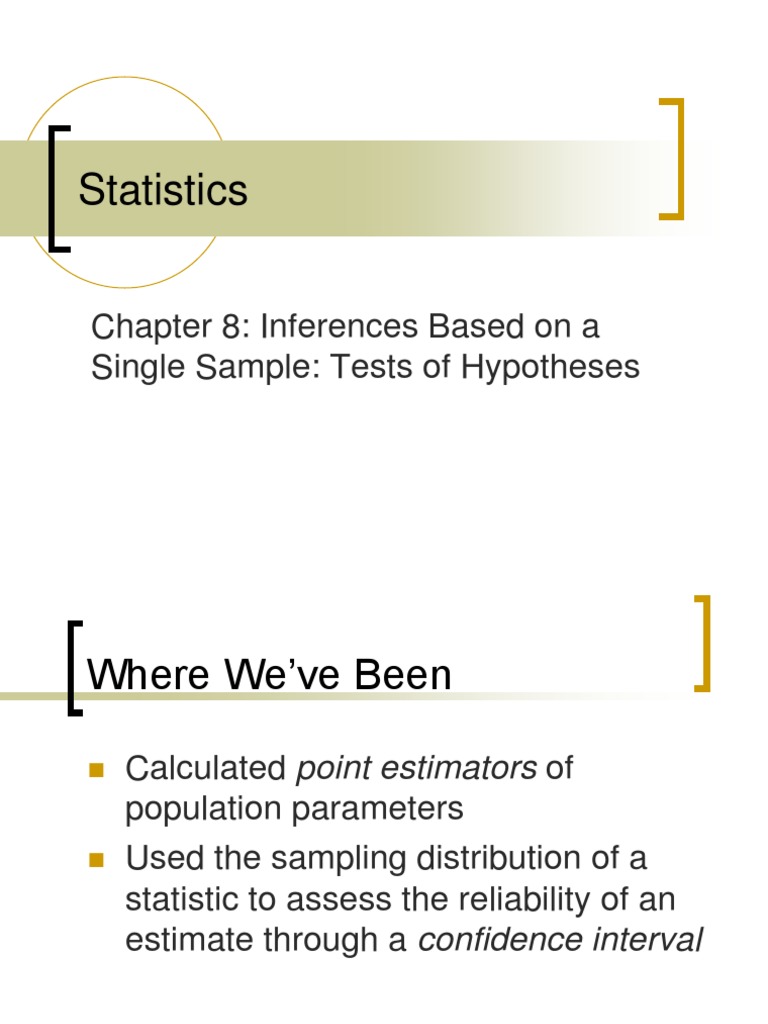 Single Sample Hypothesis Testing Guide | PDF | Statistical Hypothesis ...