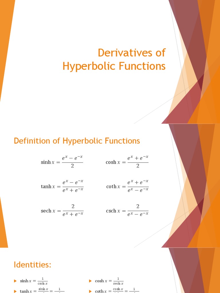 Derivatives of Hyperbolic Functions: A Comprehensive Guide to ...