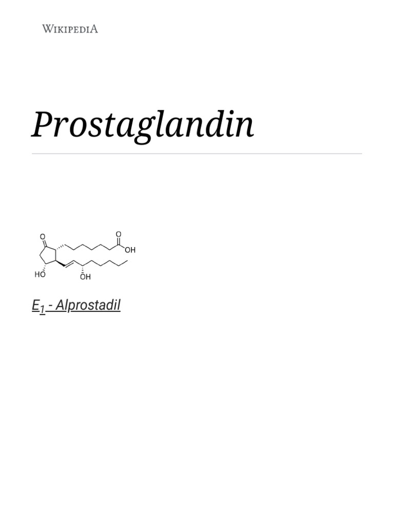 Prostaglandin: E - Alprostadil | PDF | Prostaglandin | Lipid
