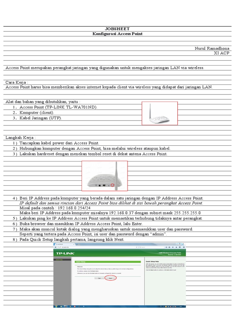 Konfigurasi Dasar AP TP-Link | PDF