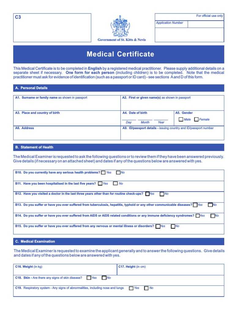 C3 Medical Certificate | Download Free PDF | Medical Specialties | Medicine