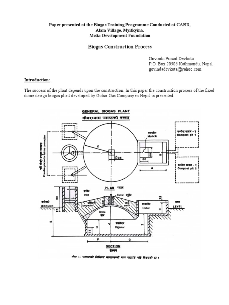 Biogas Construction | PDF | Brick | Mud